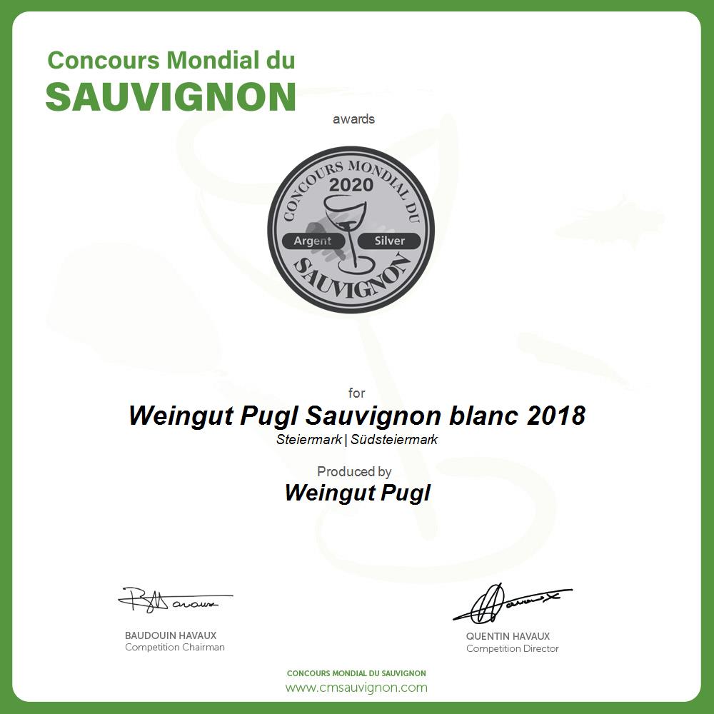 Weingut Pugl Sauvignon blanc 2018 • Concours Mondial du Sauvignon 2021