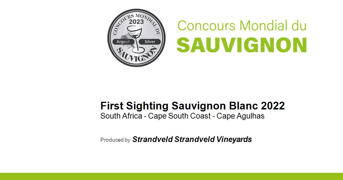 First Sighting Sauvignon Blanc 2022 • Concours Mondial du Sauvignon 2021